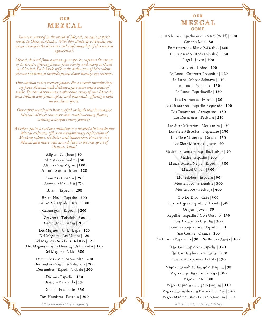 Una Más Menu - Modern Mexican & Signature Cocktails - Una Mas